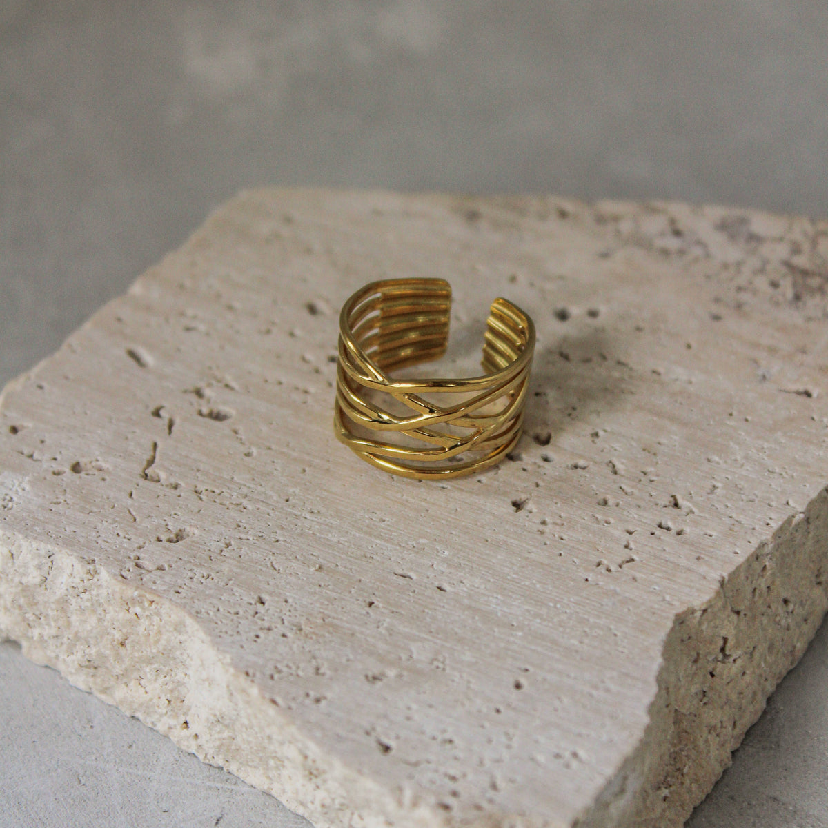 Anillo Ramas Chunky – Agua de Sol